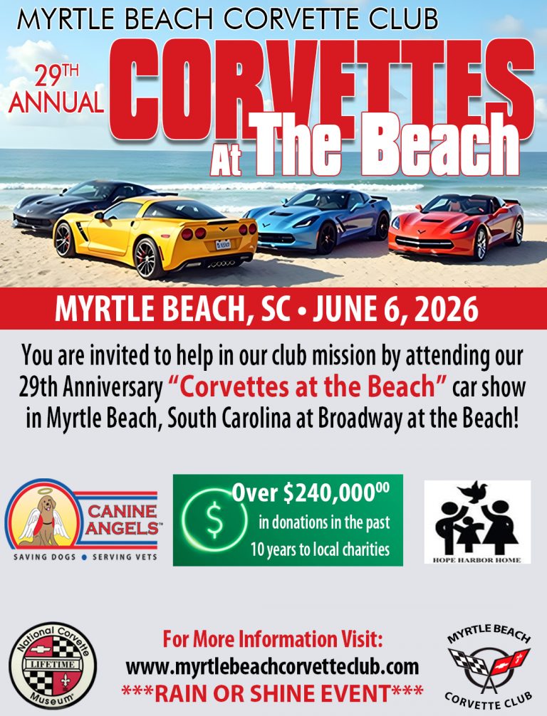 2026 Car Show Flyer – Myrtle Beach Corvette Club